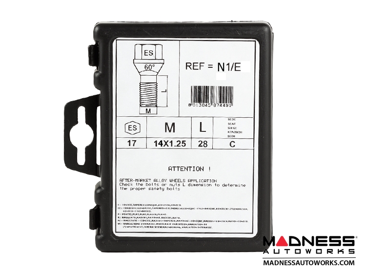 MINI Cooper Wheel Locks by Farad - Silver - M14x1.25 - Starlock (R55 ...