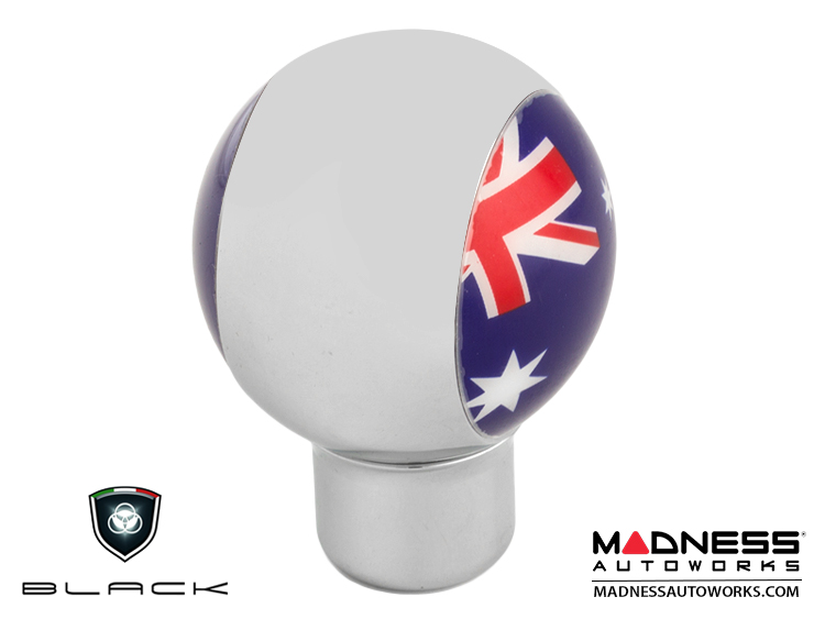 MINI Cooper Gear Shift Knob - Chrome w/ Australian Flag Design, AA9845-7816